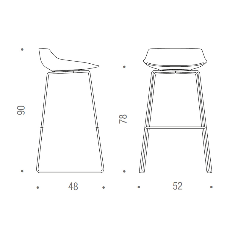 MDF Italia FLOW STOOL 78 Barhocker, Sitzhöhe 78 cm